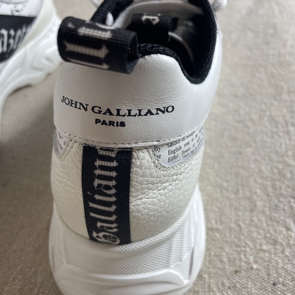 John Galliano | Shoes | John Galliano Logo Leather Newspaper Sneakers ...
